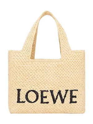 Loewe X Paula's Ibiza Small Raffia Tote Bag - Natural