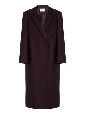 THE FRANKIE SHOP Jane" Double-breasted Wool-blend Suiting Coat - Purple