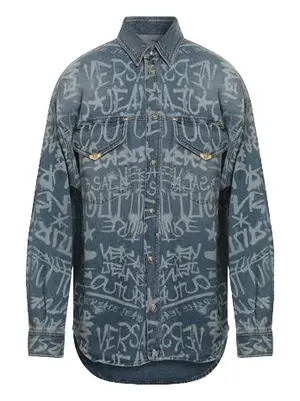 Versace Denim Shirt Size Cotton, Elastane - Blue