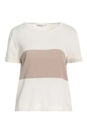 Max Mara Cotton Crewneck Knit Top - White
