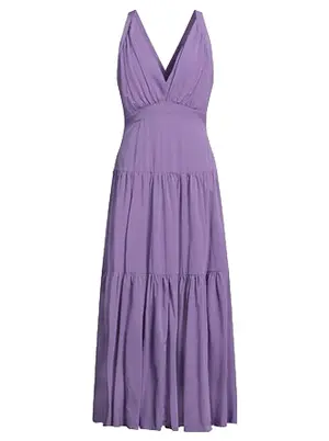 MANILA GRACE Flared Maxi Dress - Purple