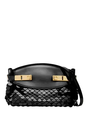FERRAGAMO Hug Soft Sequined Crossbody Bag - Black