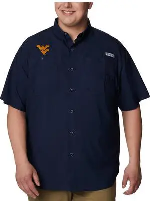 Columbia West Virginia Mountaineers Big & Tall Tamiami Omni-shade Button-down Shirt - Navy