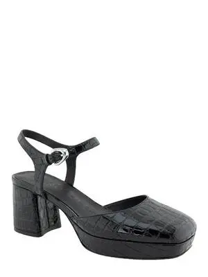 Aerosoles Aerosoles Soir Platform Pumps Black Croco Faux Leather