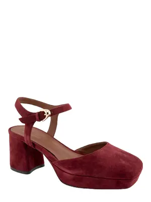 Aerosoles Aerosoles Soir Platform Pumps Burgundy Kid Suede