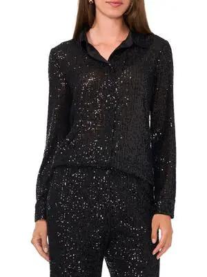 Vince Camuto Vince Camuto Sequin Shirt Rich Black