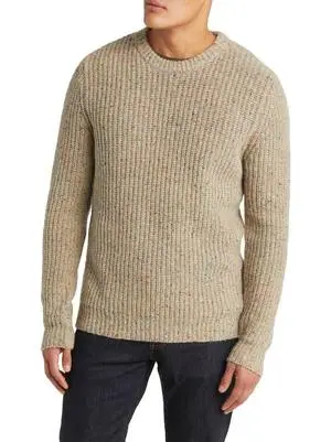 SCHOTT Donegal Wool-blend Crewneck Sweater - Tan