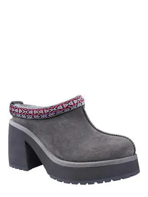 CANDIE'S Leora Platform Clog - Grey Suede