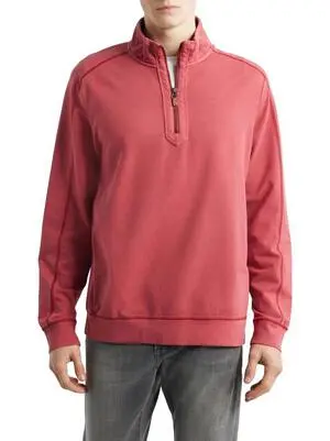 Tommy Bahama Tommy Bahama Ben & Terry Half Zip Sweatshirt Deep Havana