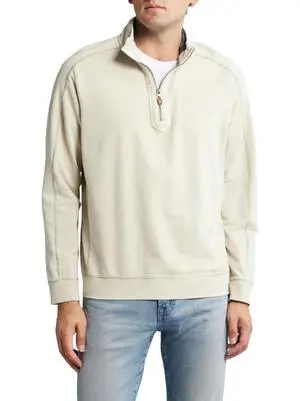Tommy Bahama Tommy Bahama Ben & Terry Half Zip Sweatshirt Warm Mist