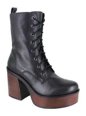 ZIGINY Rocio Platform Lace-up Boot - Black