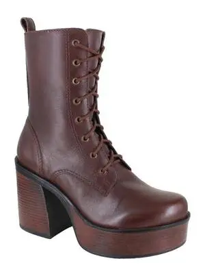 ZIGINY Rocio Platform Lace-up Boot - Brown