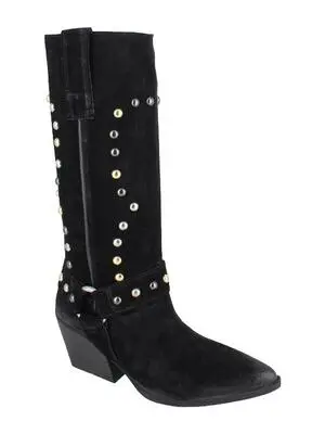 ZIGINY ZIGIny Giana Studded Western Boots Black