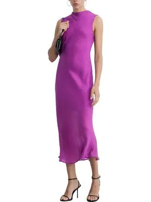 Mango Sleeveless Midi Dress - Purple