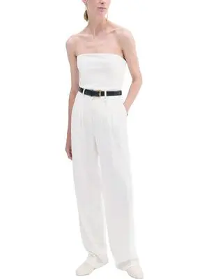 Co Strapless Bustier Top In Crepe - Ivory