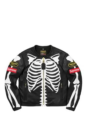 Supreme X Vanson Leather Bones Jacket - Black