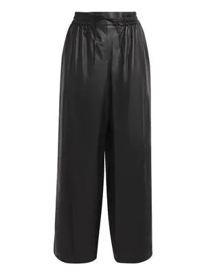 YVES SALOMON Lambskin Wide-leg Trousers - Black