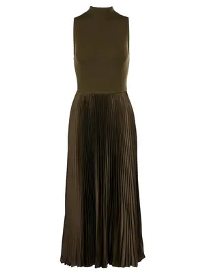 Polo Ralph Lauren Knitted Plisse Midi Dress - Green