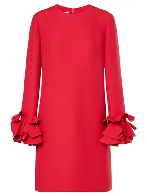 Valentino Garavani Crepe Couture Mini Dress With Ruffles - Red