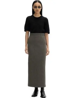HOUSE OF DAGMAR Twill Pencil Skirt - Black Beige