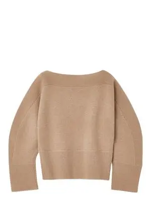 HOUSE OF DAGMAR Curved Knit Sweater - Camel