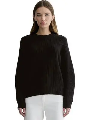 Everlane Cocoon Crew Neck Wool Cashmere Sweater - Black