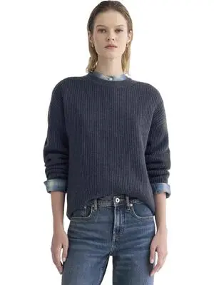 Everlane Cocoon Crew Neck Sweater - Indigo