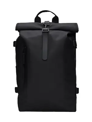 Rains Roll-top Large Backpack - Black