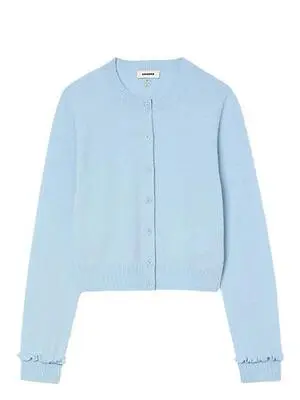 Sandro Wool And Cashmere Cardigan - Sky Blue