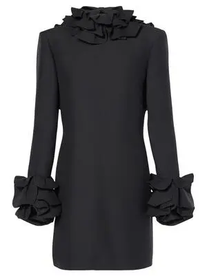 Valentino Garavani Crepe Couture Ruffled Mini Dress - Black