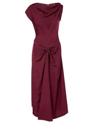 Victoria Beckham Deconstructed Gathered Midi Dress - Burgundy