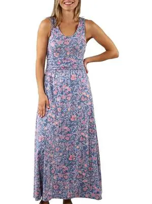 UV SKINZ V-neck Maxi Dress - Moon Dust Wildflower