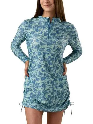 UV SKINZ Convertible Swim Shirtdress - Dewdrop Leaves