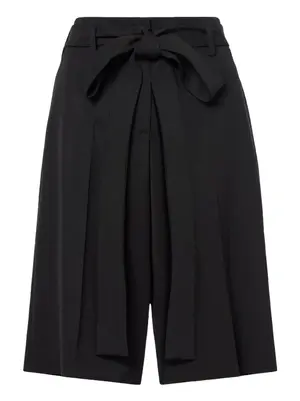 Valentino Garavani Virgin Wool Sablé Bermuda Pants - Black