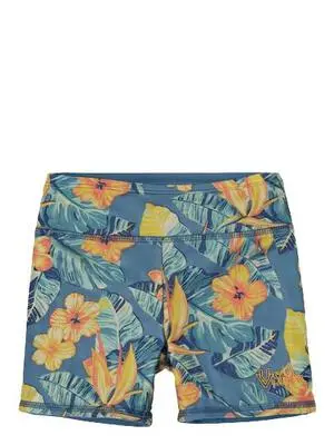 UV SKINZ Reversible Active Swim Shorts - Maui Hibiscus/baltic