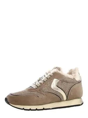 VOILE BLANCHE Julia Genuine Shearling Sneaker - Taupe Beige