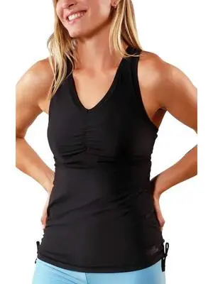UV SKINZ Ruched Tank Top - Black