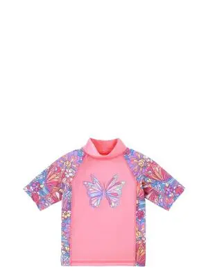 UV SKINZ Short Sleeve Swim Shirt - Mosaic Butterflies