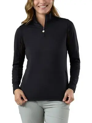UV SKINZ Quarter Zip Vented Sun Shirt - Black