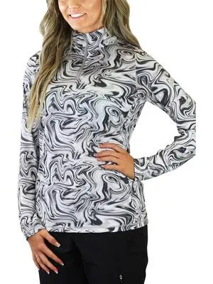 UV SKINZ UV Skinz Quarter Zip Vented Sun Shirt Liquid Marble