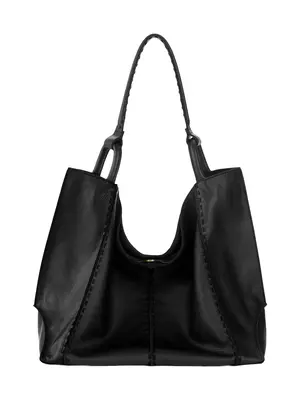 THE SAK Los Feliz Large Hand Crochet Tote Bag Black