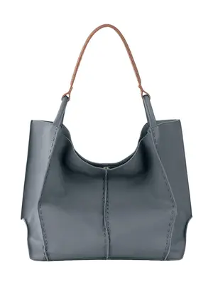 THE SAK Los Feliz Large Hand Crochet Tote Bag Dusty Blue