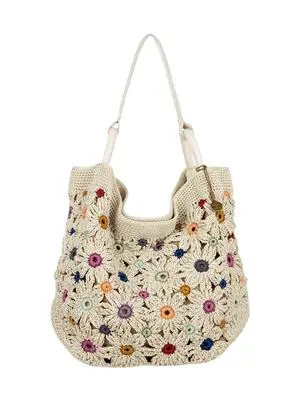 THE SAK Los Feliz Large Leather Tote Bag - Natural Multi Flowers