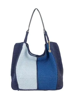 THE SAK Los Feliz Large Hand Crochet Tote Bag Ocean Block