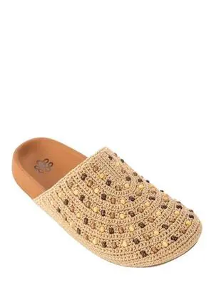 THE SAK Bolinas Crochet Clogs Bamboo Neutral Beads