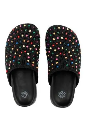 THE SAK Bolinas Crochet Clogs Black Multi Beads