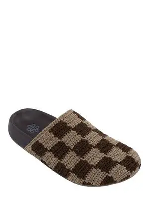 THE SAK Bolinas Crochet Clogs Brown Check