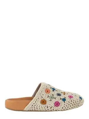 THE SAK Bolinas Crochet Clogs Natural Multi Flowers