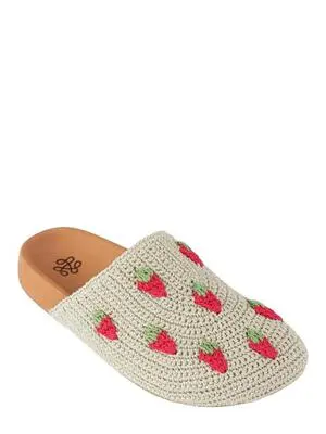 THE SAK Bolinas Crochet Clogs Natural Strawberries
