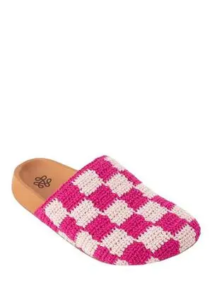 THE SAK Bolinas Crochet Clogs Pink Check